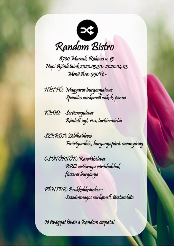 Menu at Random Bistro Marcali restaurant, Marcali