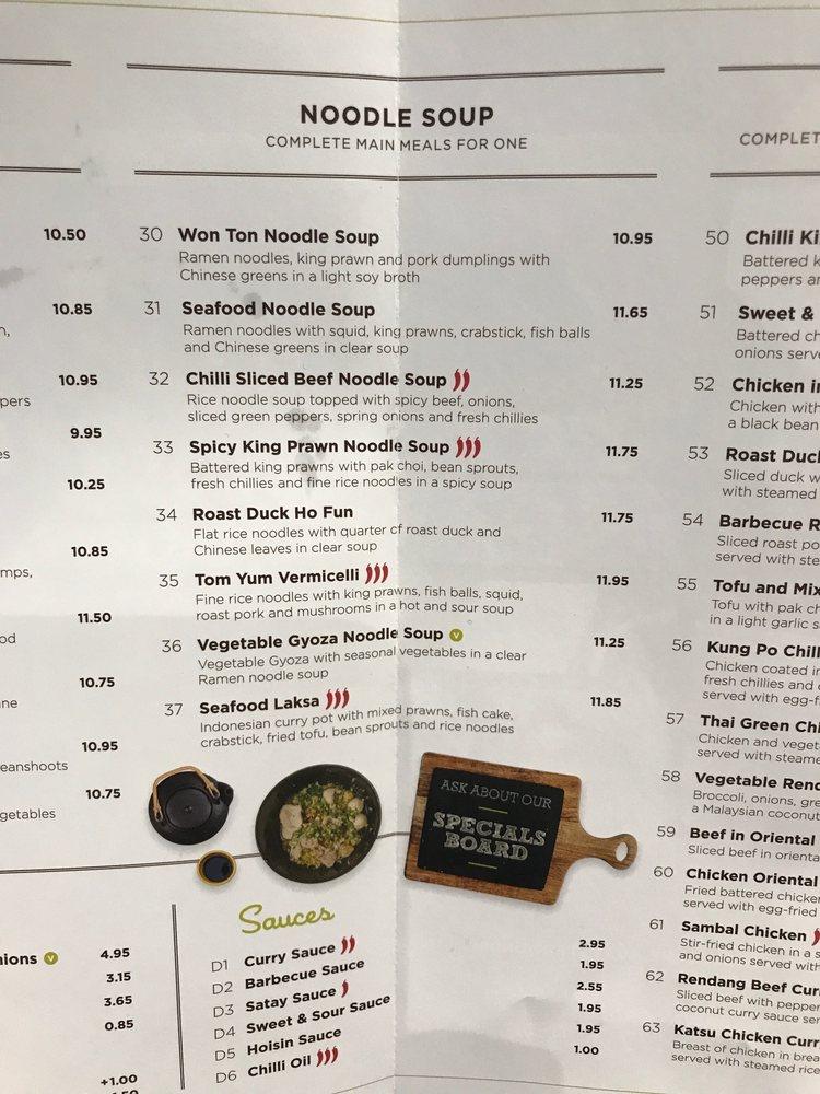 Menu at Zen restaurant, Bury Saint Edmunds