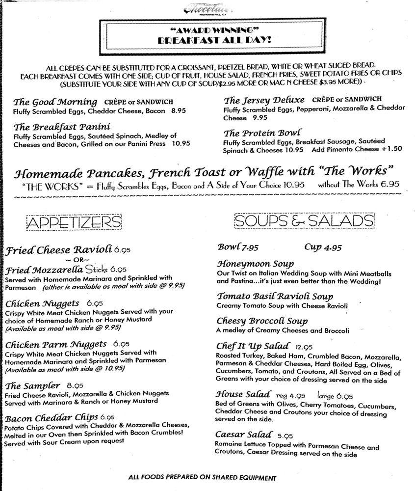 Menu at All Things Chocolate & More restaurant, Richmond Hill, Ford Ave