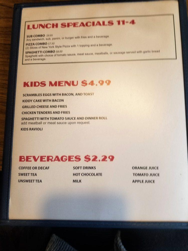 Menu at Courthouse Cafe, Spotsylvania Courthouse