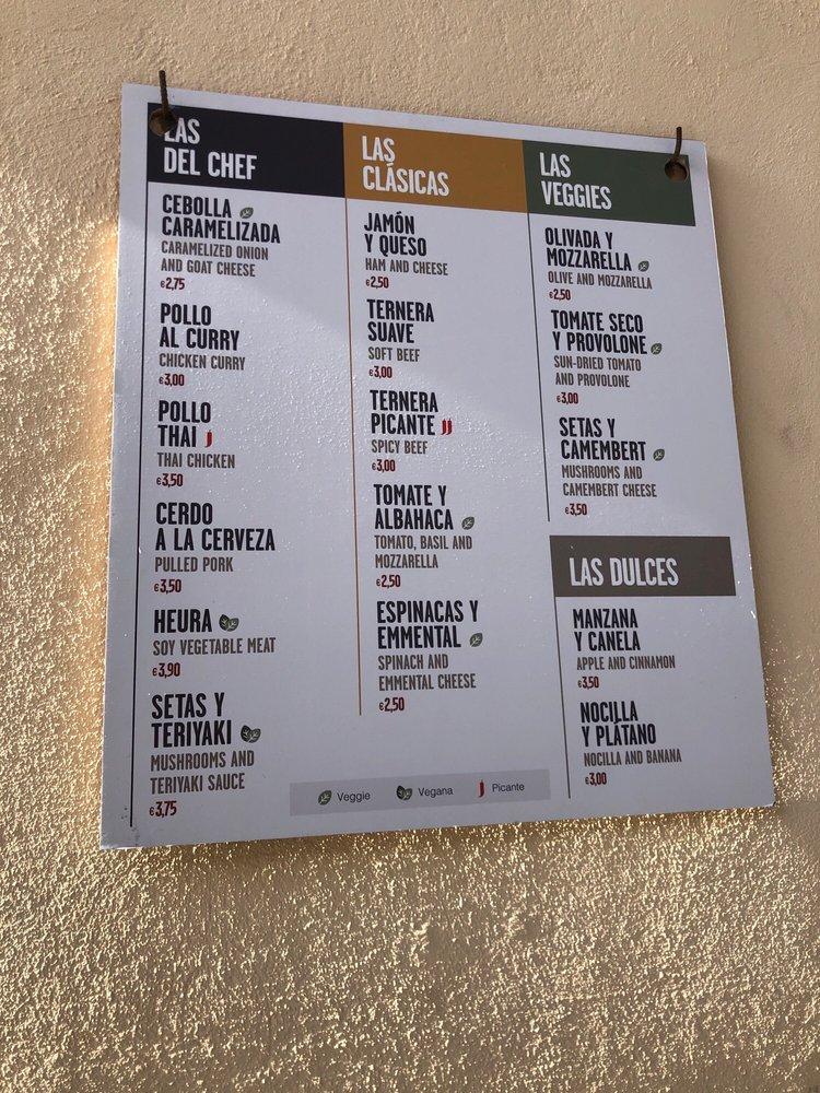 Menu at Las Muns restaurant, Madrid, C. de S. Gregorio