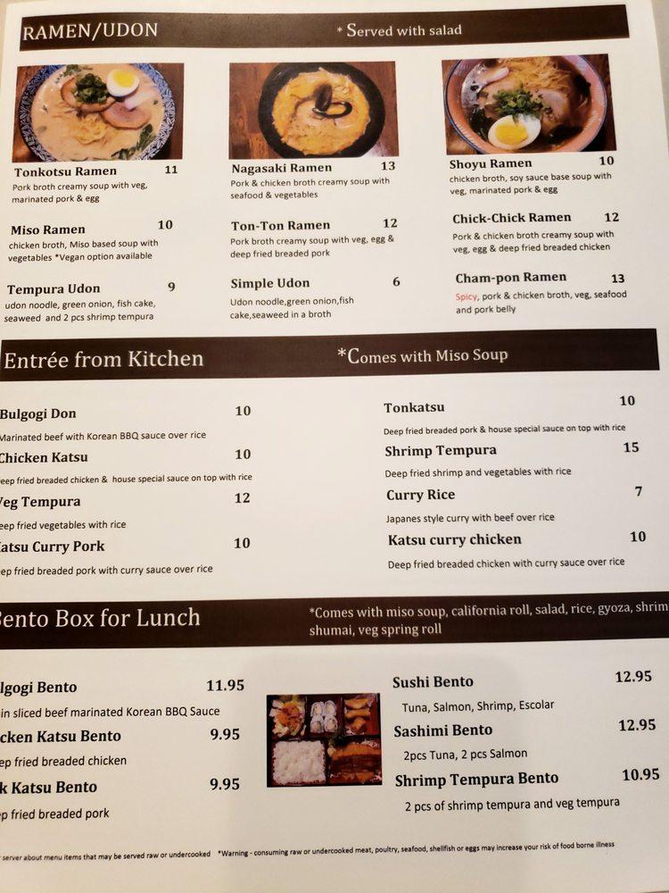 Menu at Hotaru restaurant, Novi