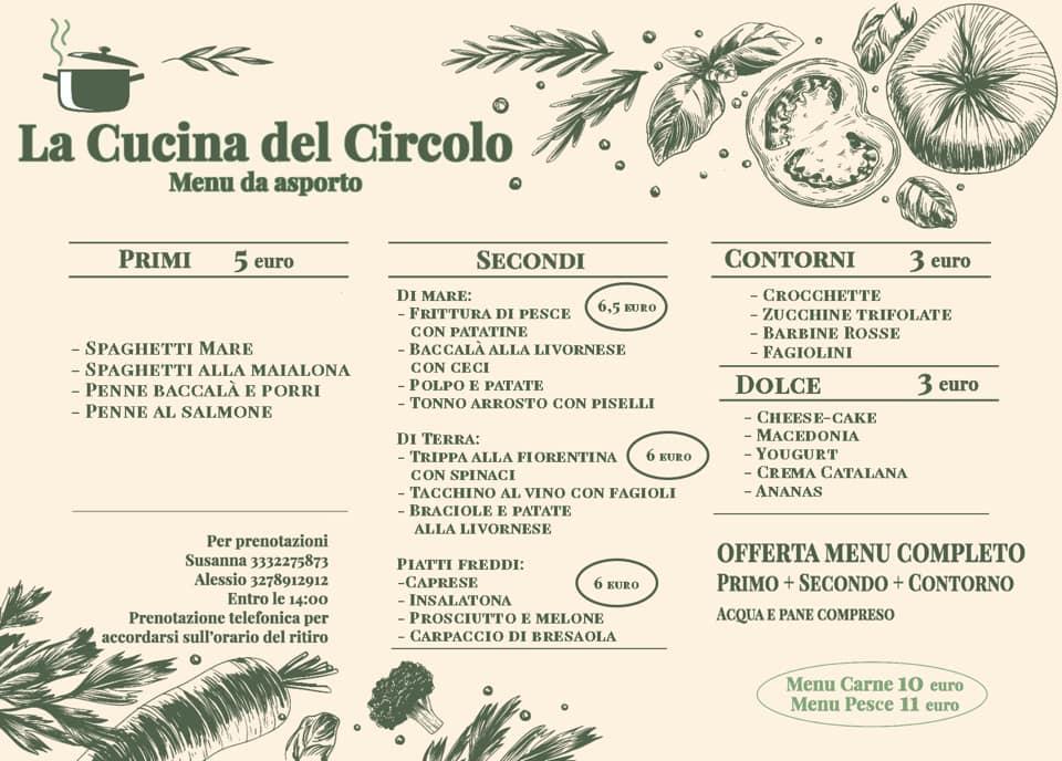 Menu da La cucina del circolo isolotto Florence ristorante, Firenze