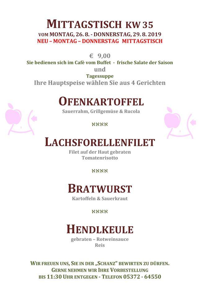 Speisekarte von Hotel zur Schanz restaurant, Ebbs