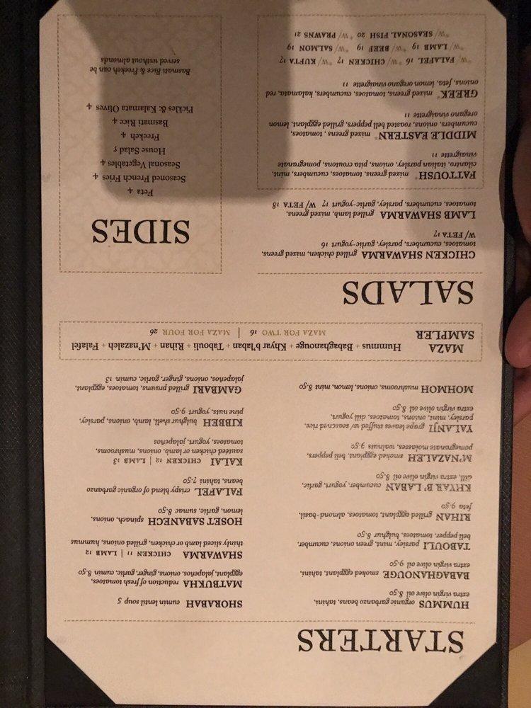 Menu at Dishdash Middle Eastern Cuisine restaurant, Sunnyvale, 190 S ...