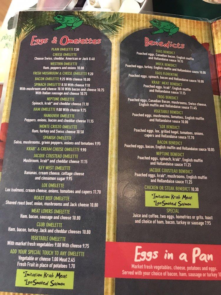 Menu at Frog Pond restaurant, Saint Pete Beach