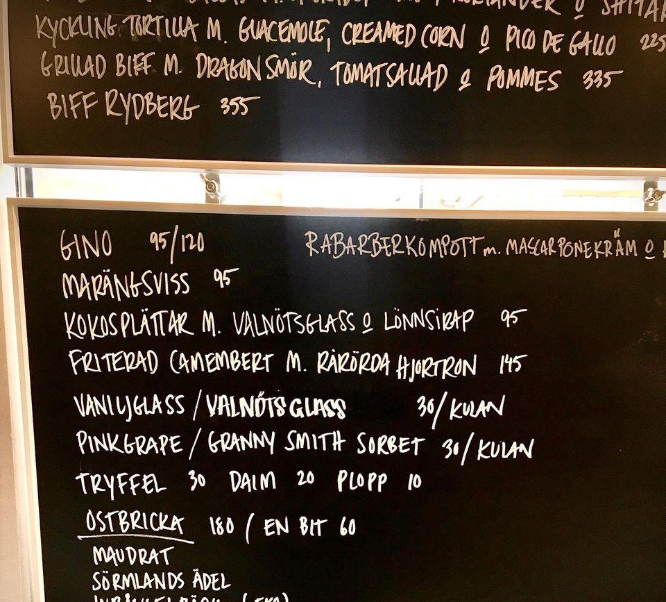 Menu at Restaurant PA&Co, Stockholm