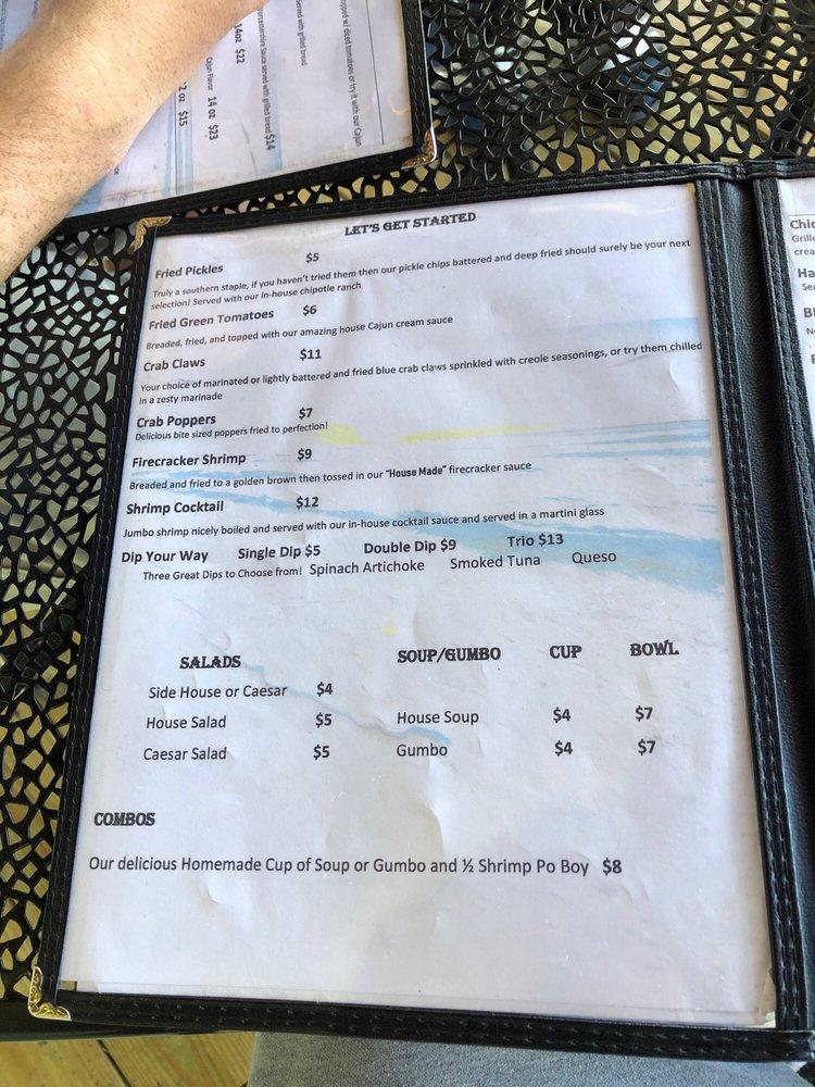Menu at Bozos Too pub & bar, Pascagoula