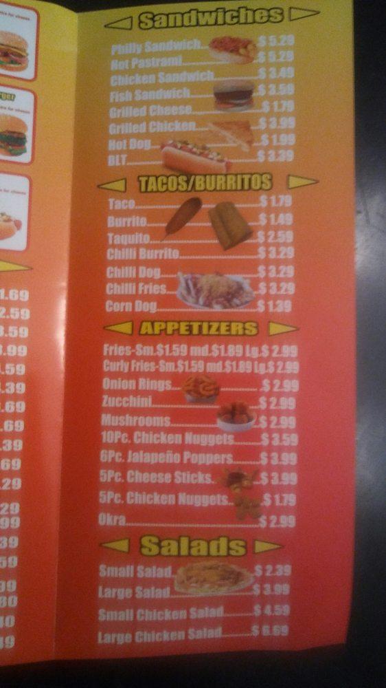 Menu at Super Burger restaurant, Ceres