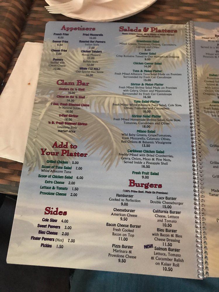 Menu at Ventura's Greenhouse Restaurant, Margate City