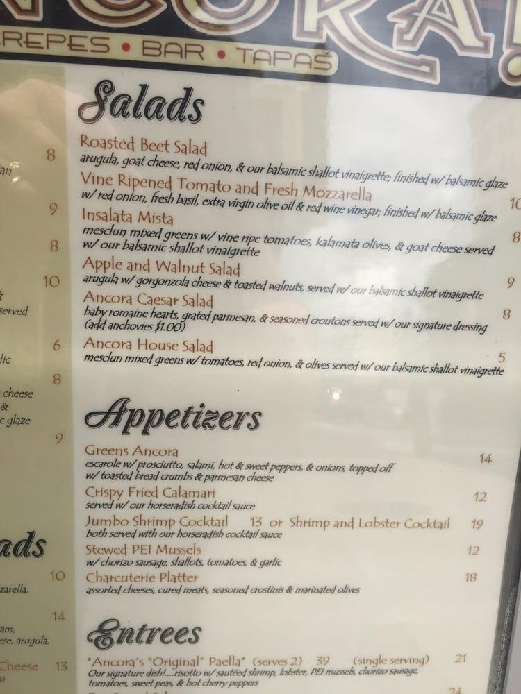 Menu at Ancora! pub & bar, Utica, 261 Genesee St