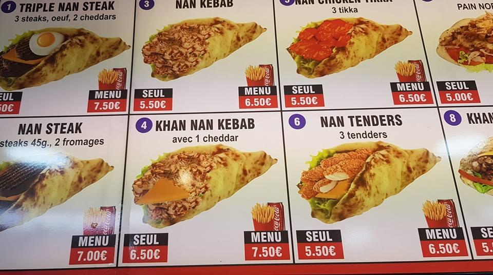 Menu at KHAN RESTAURANT, Paris