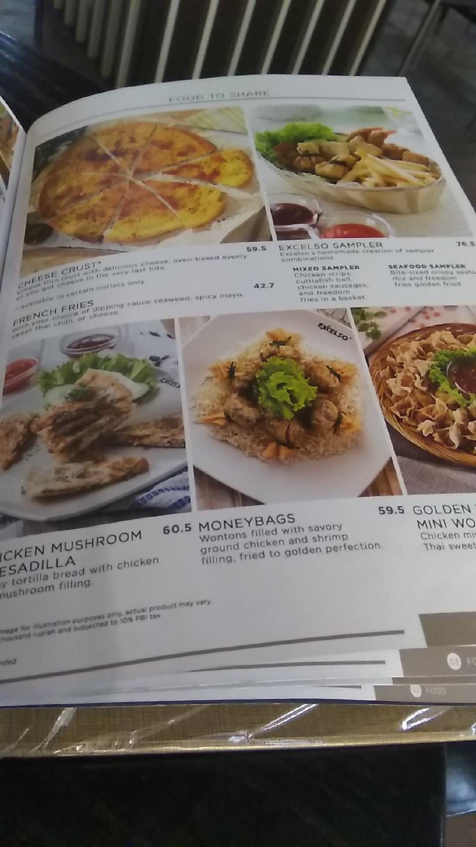 Menu at Excelso Mantos 3 cafe, Manado
