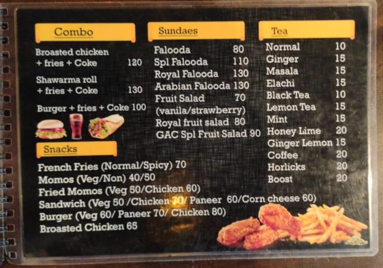 Menu at GRILL & CHILL, Chittur