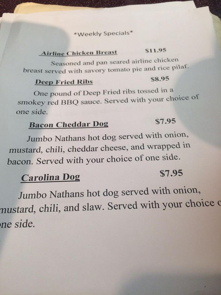 Menu at Murray's Neighborhood Grill and Bar, Cayce