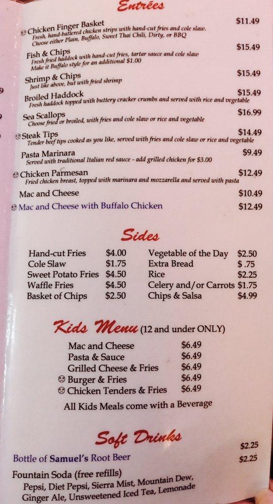 Menu at Samuel's Bar & Grill, Portland