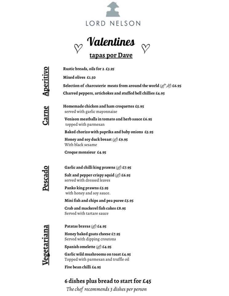 Menu at The Lord Nelson Winthorpe pub & bar, Newark-on-Trent ...