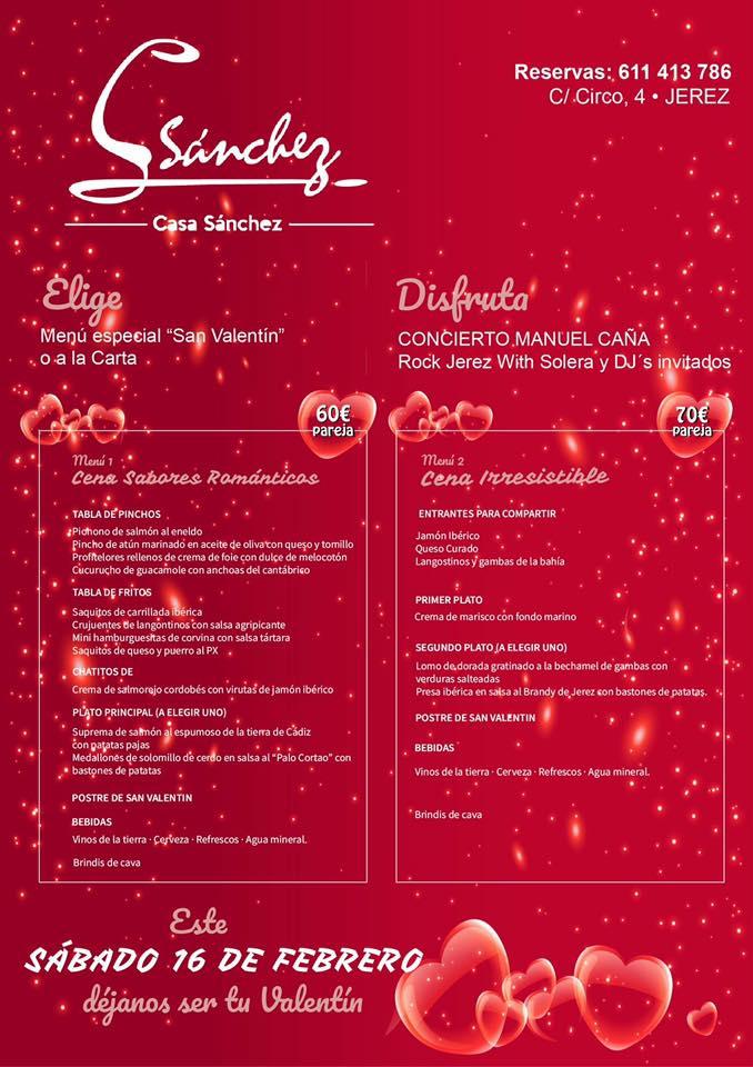 Carta del restaurante Casa Sanchez, Jerez del la Frontera