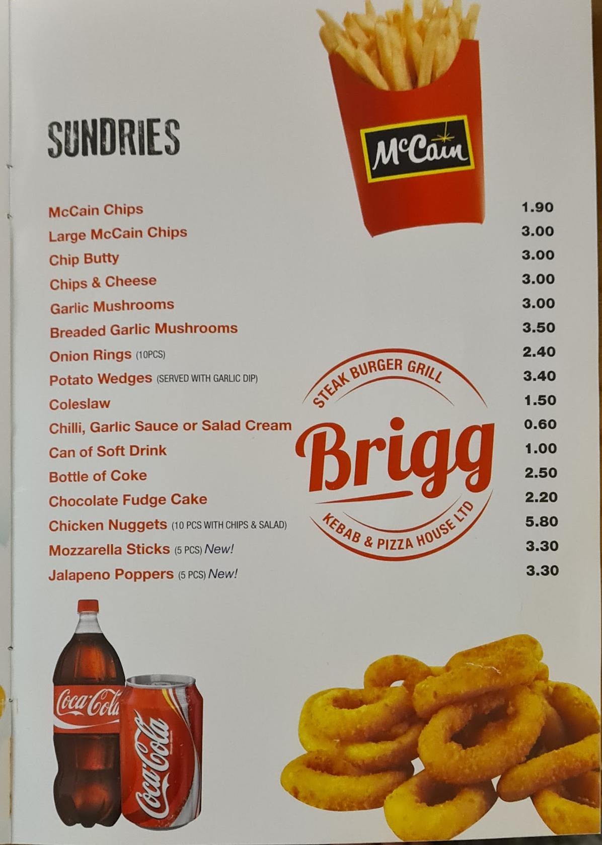 Menu at Brigg Kebab House restaurant, Brigg