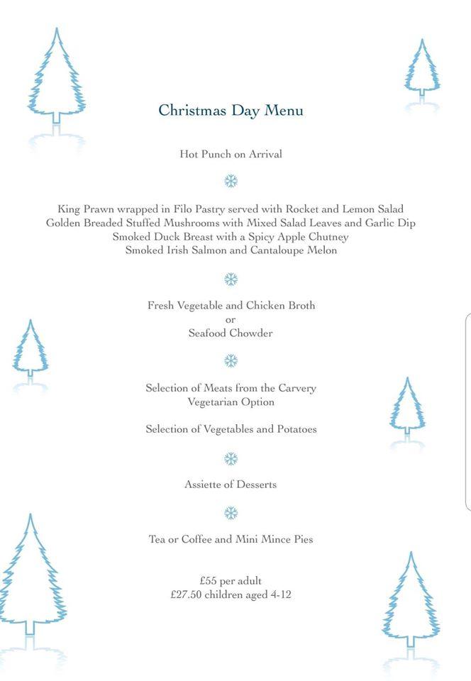 Menu at Connollys restaurant, Eglinton, 4 Main St