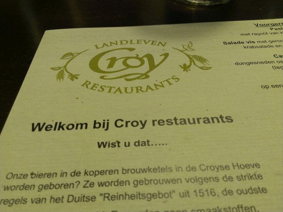 Menu at Croy Buitenhof, Roggel