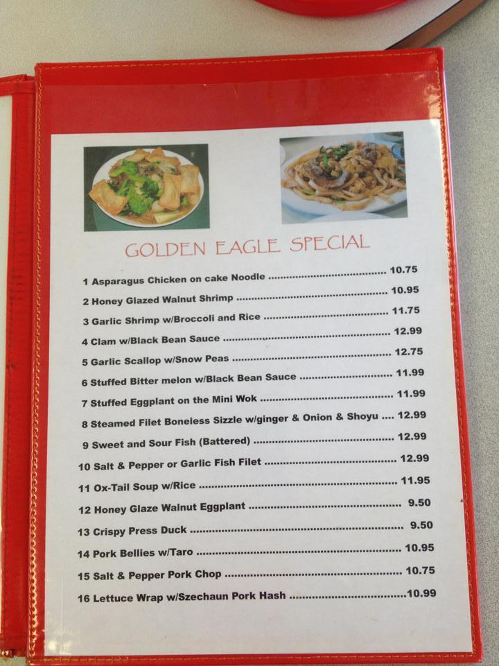 Menu at Golden Eagle Chinese Restaurant, Honolulu