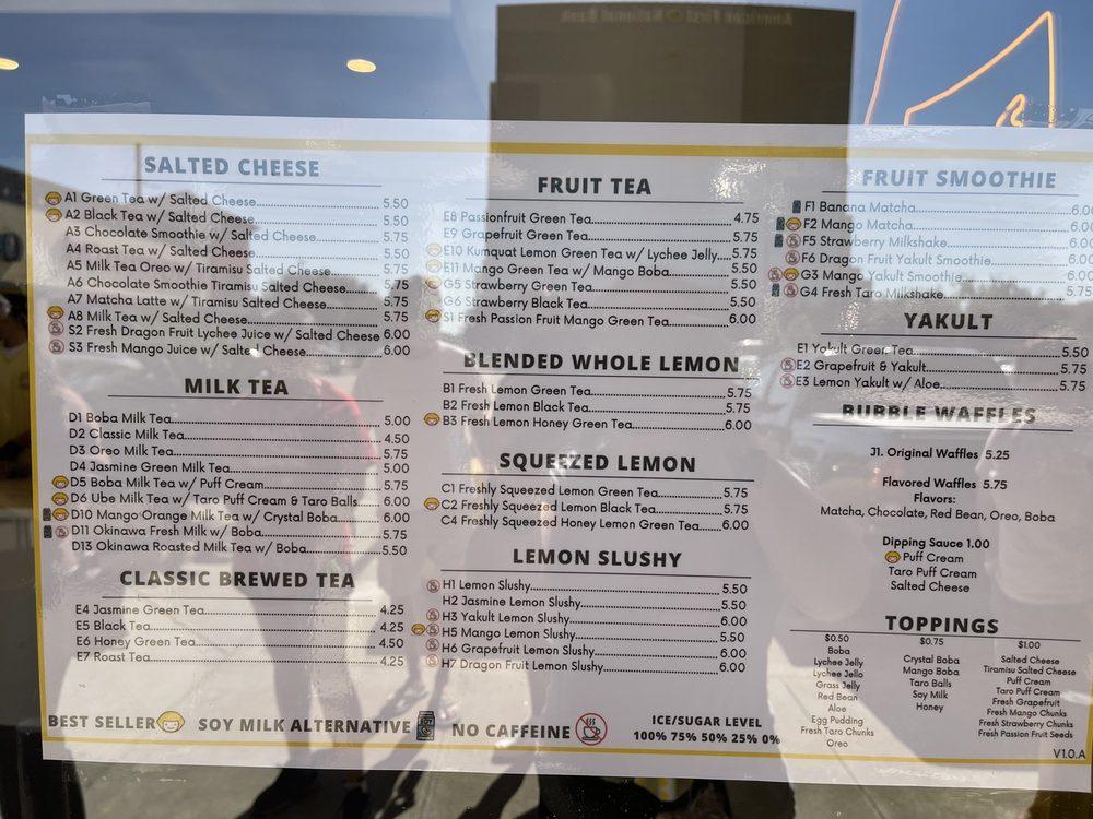 Menu at Happy Lemon pub & bar, Houston