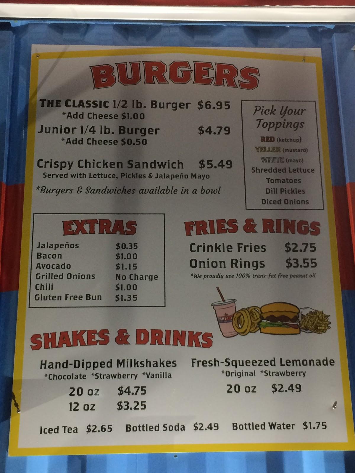 Menu at Mighty Fine Burgers fast food, Austin, Ranch Rd 620 N