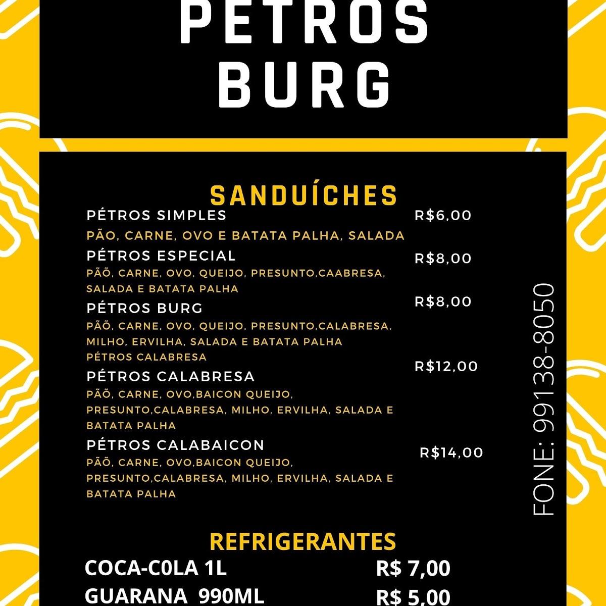 Menu em Pétros Burg restaurante, Macapá