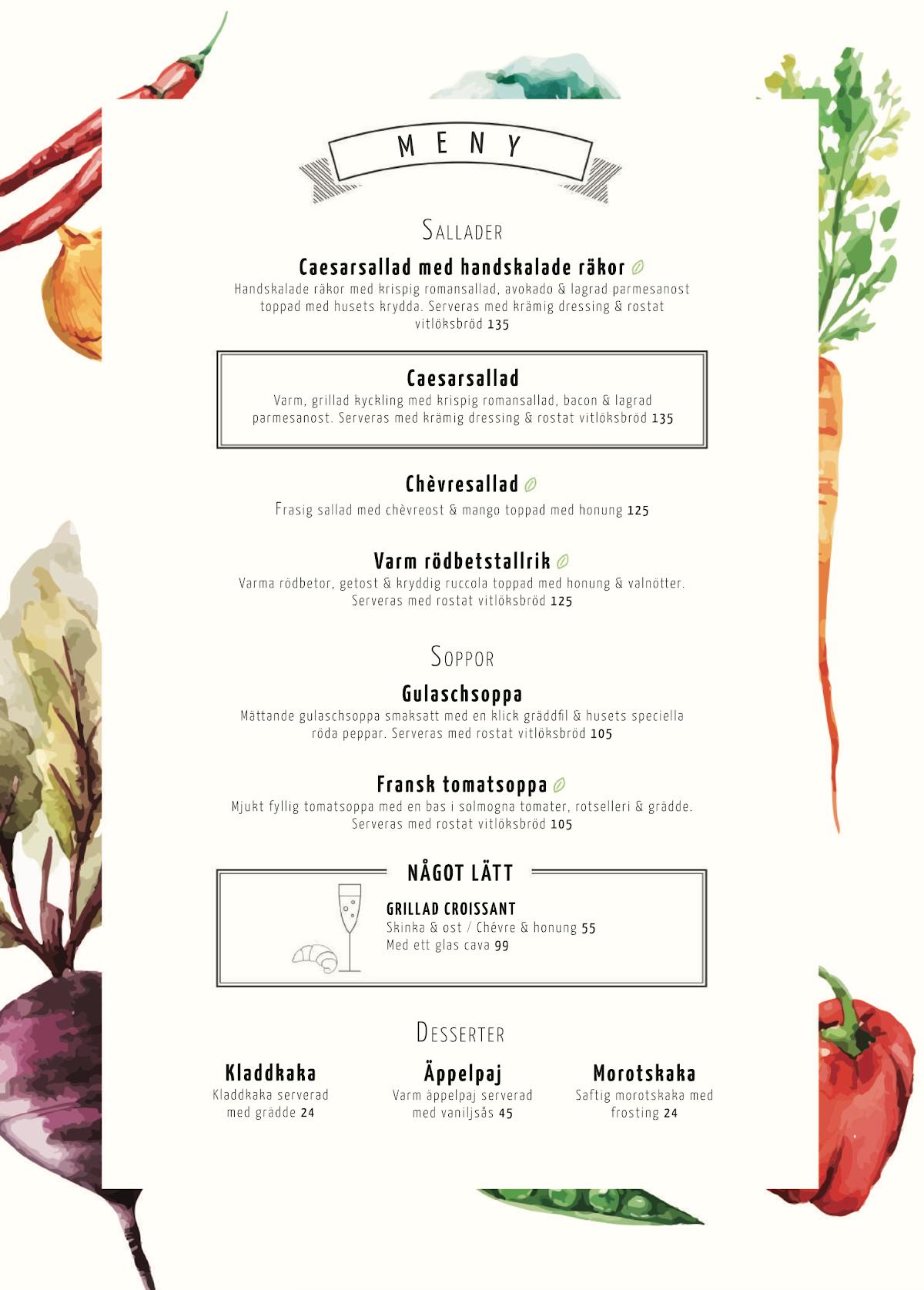 Menu at Bar Replik, Stockholm