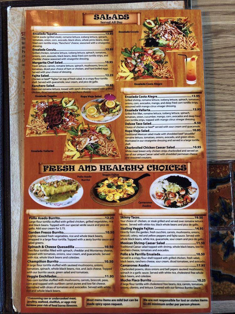 Menu at Mi Tierra restaurant, Woodinville