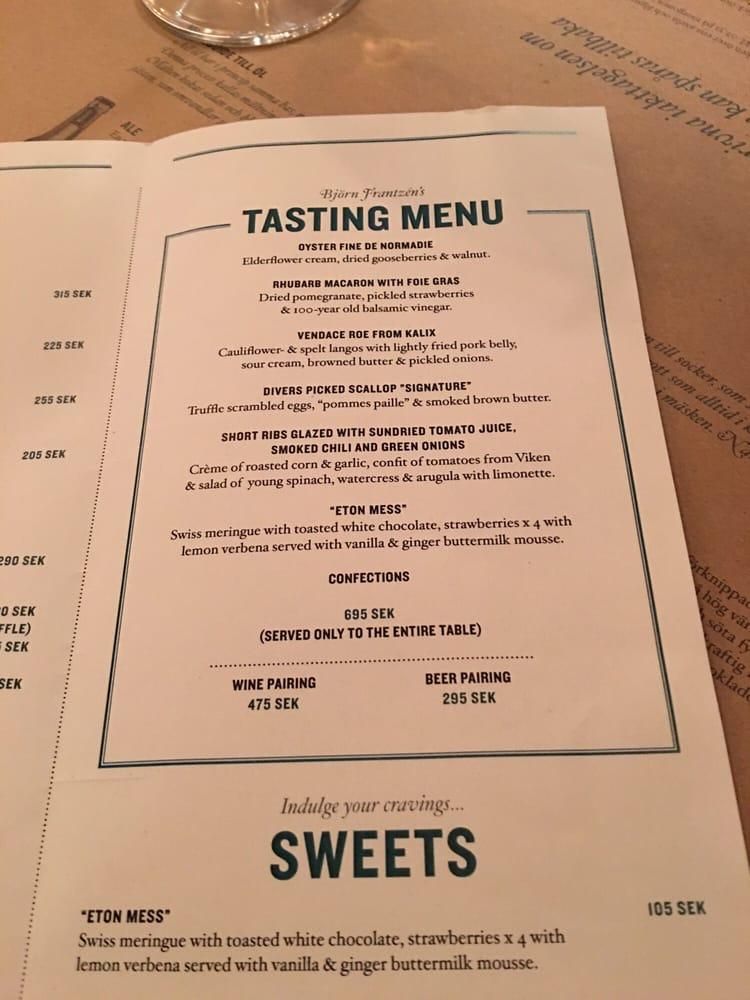 Menu at The Flying Elk pub & bar, Stockholm