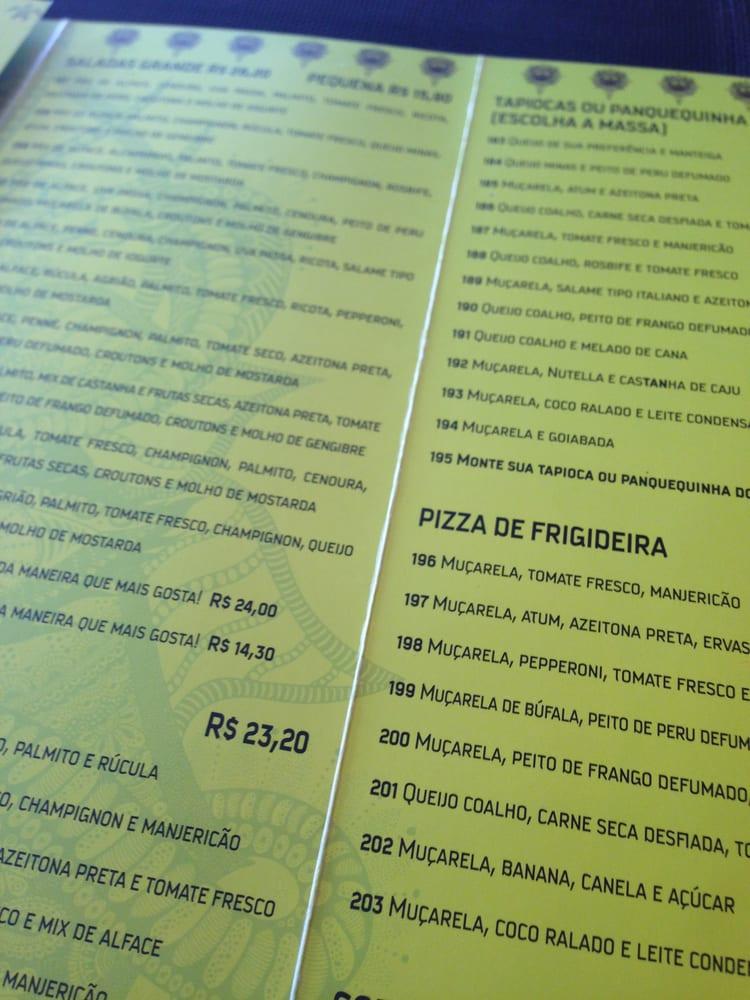 Menu at Maori restaurant, Brasília