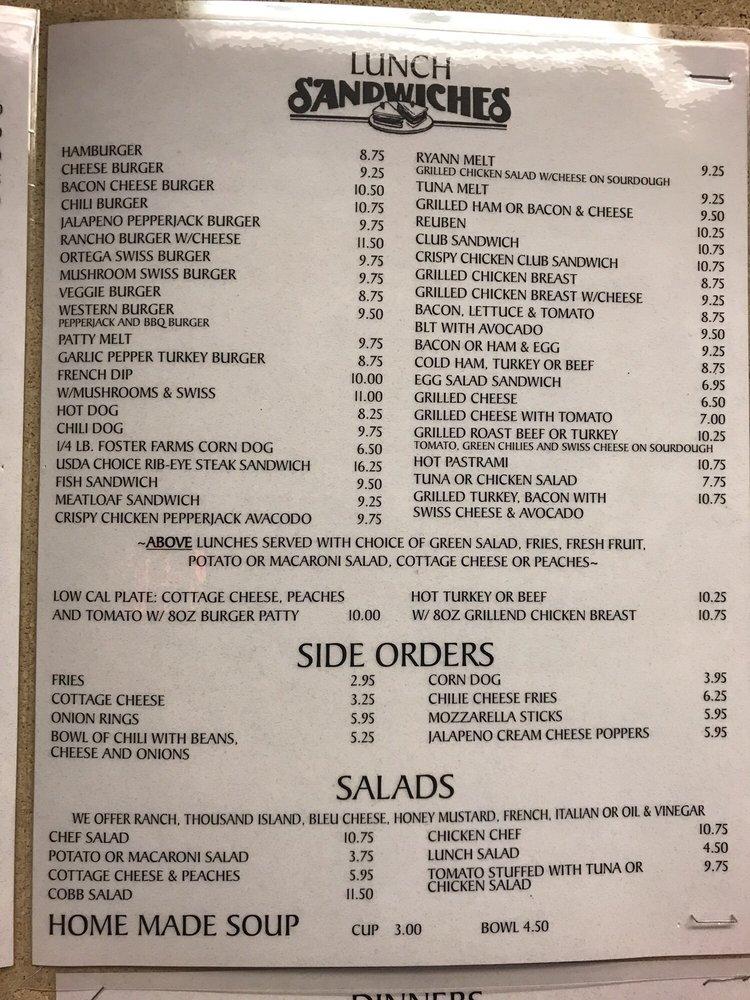 Menu at Renee's Café cafe, Lakeport