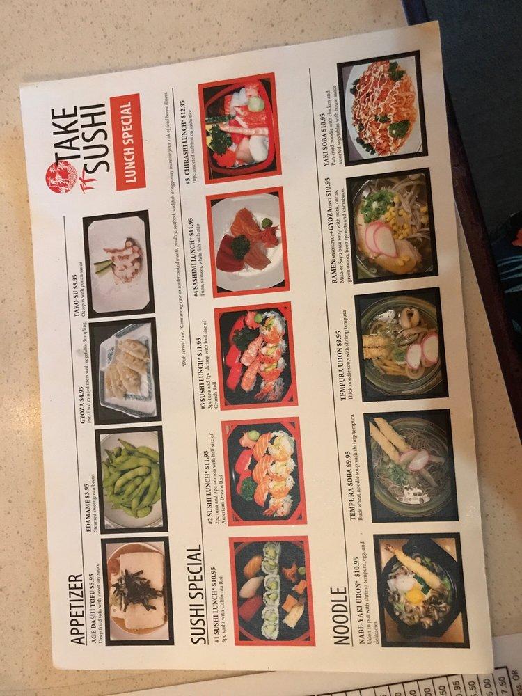 Menu at Take Sushi Japanese Restaurant, Rochester Hills