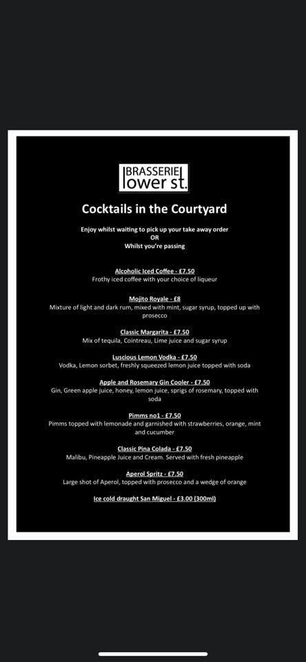 Menu at The Lower Street Brasserie restaurant, Stansted Mountfitchet