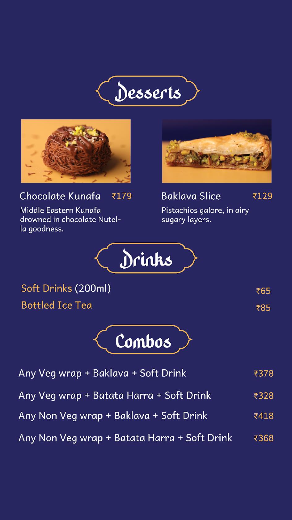 Menu at Tru Falafel, Mumbai, Cluster_mumbai Suburban_551 Hotel Royal Garden