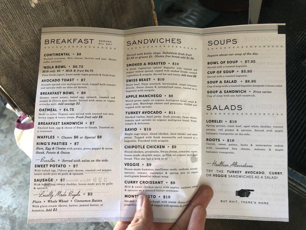 Menu at Harriet & Oak cafe, Rapid City