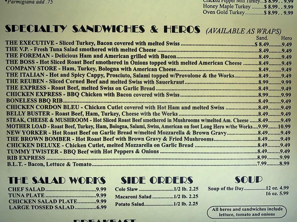 Menu at Hero Express restaurant, Bohemia