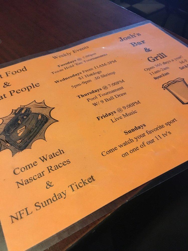 Menu at Josh's Bar & Grill, Hampton