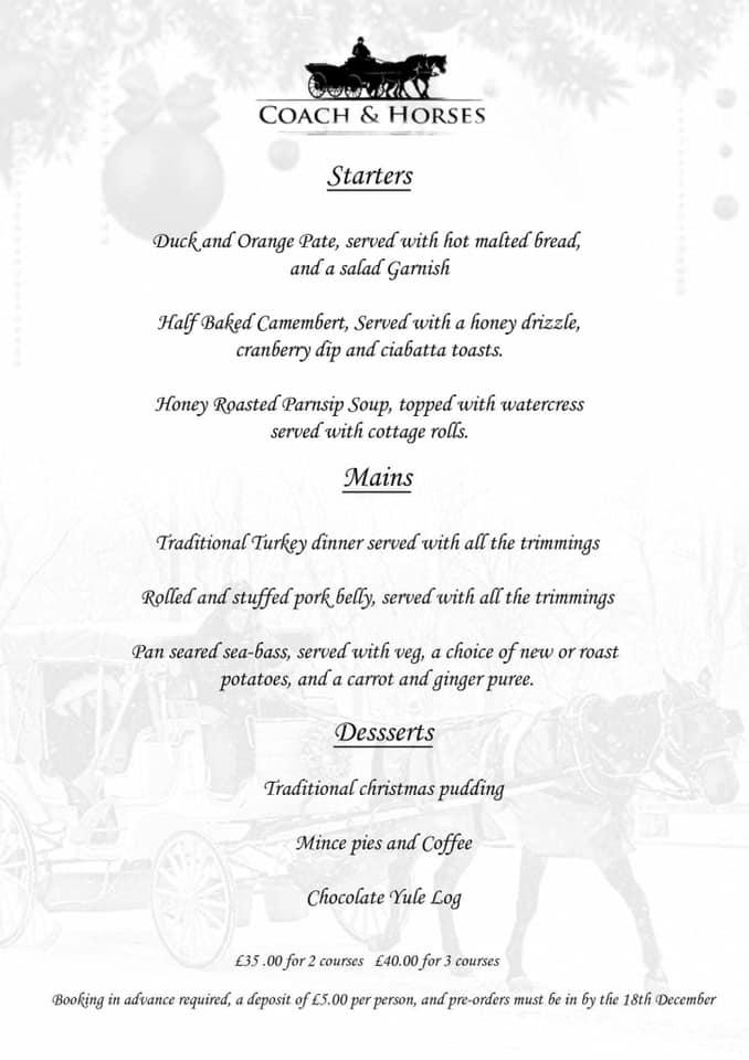Menu at The Coach & Horses pub & bar, Itchen Valley