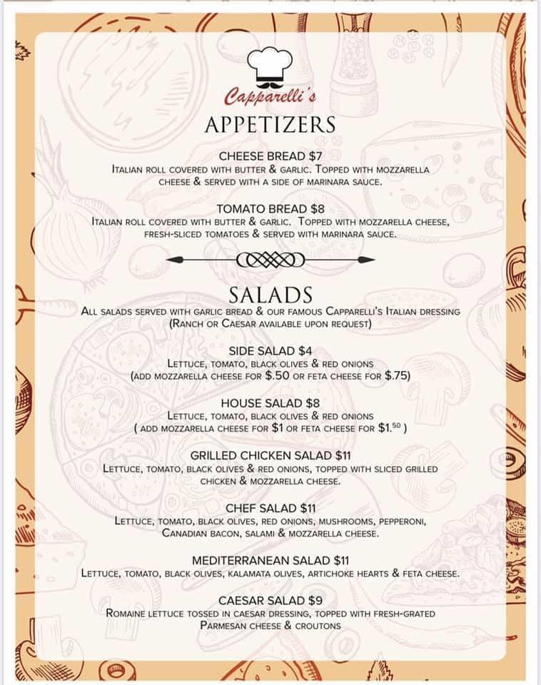 Menu at Capparelli Bros restaurant, Fair Oaks Ranch