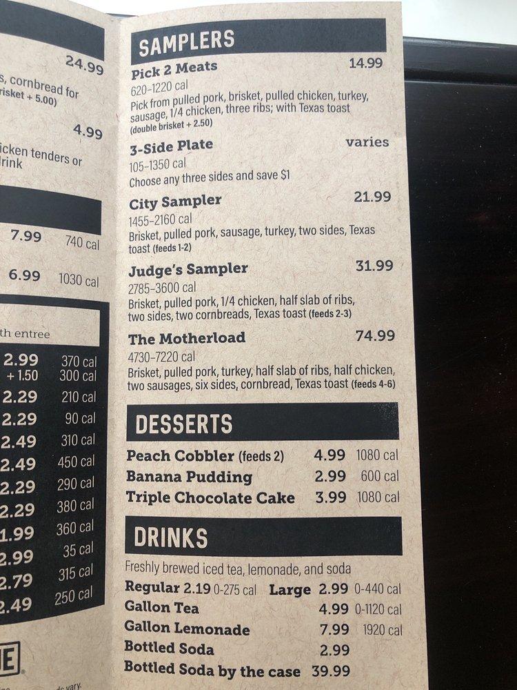 Menu at City Barbeque, Dayton, Miller Ln