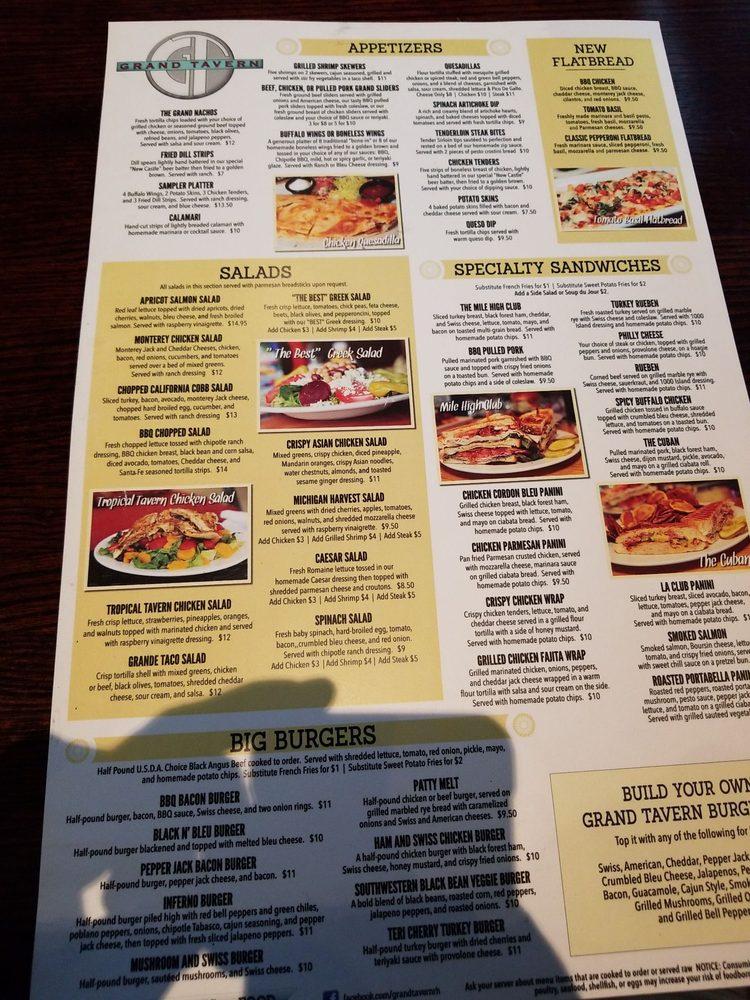 Menu at Grand Tavern Rochester Hills pub & bar, Rochester Hills