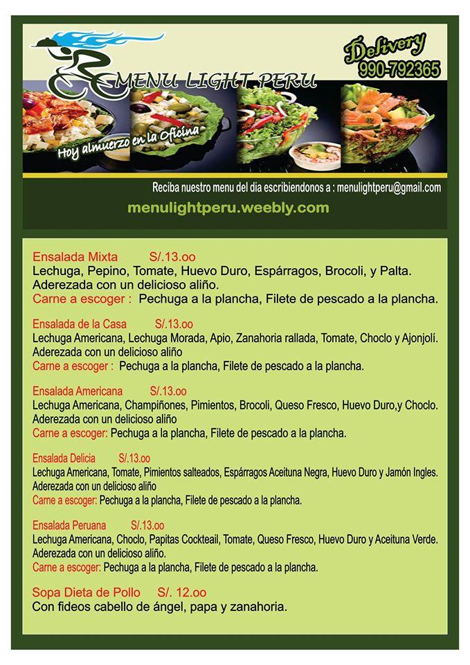 Menu at Menu light Peru pub & bar, San Isidro