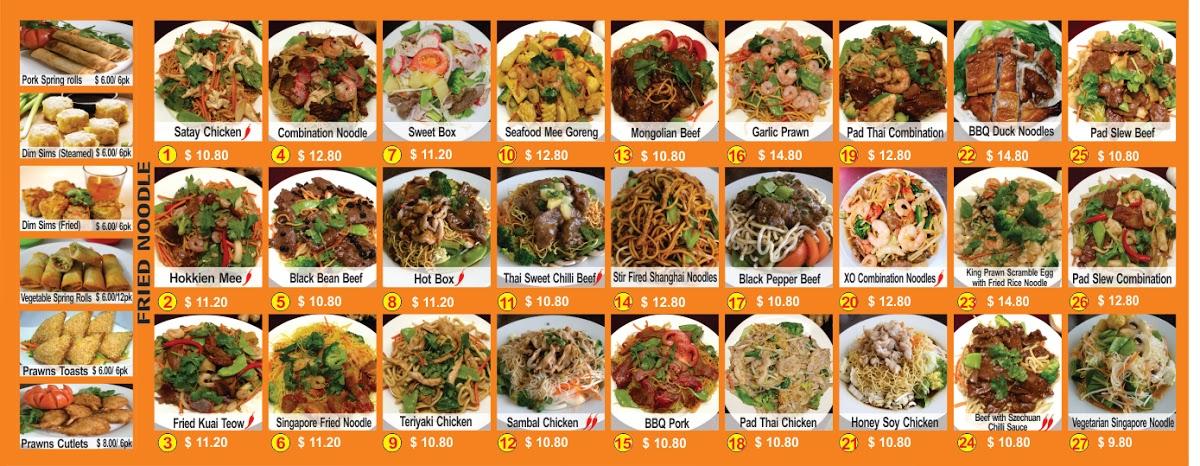 Menu at Panda Noodles Ballina restaurant, Ballina