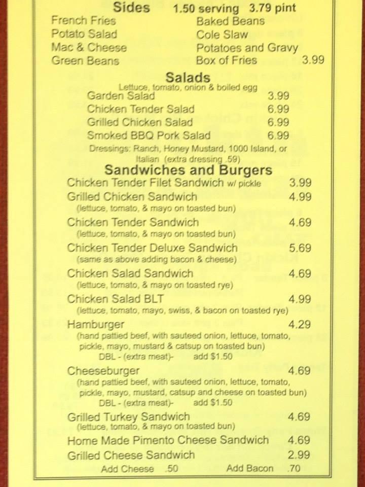 Menu at Kickin Chicken restaurant, Eclectic
