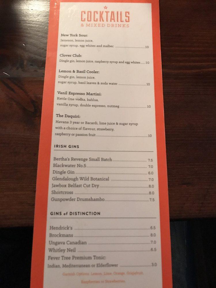 Menu at The Curragower Bar and Restaurant Limerick, Limerick
