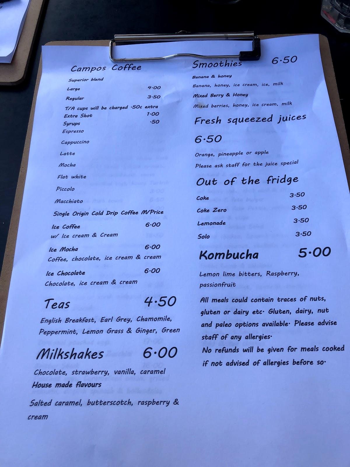 Menu at Dancing Goat Mudgee restaurant, Mudgee