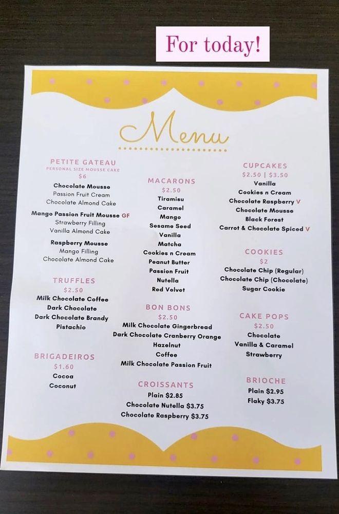Menu at Lilla Vanilla desserts, Hamilton Township